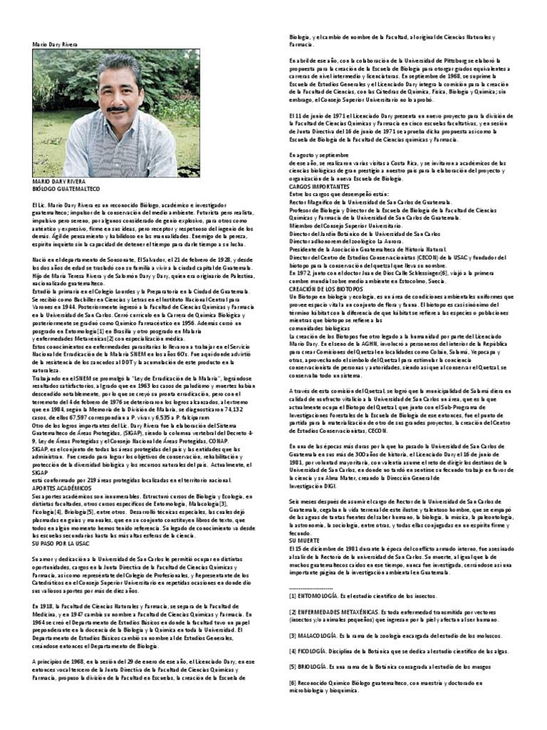 Mario Dary Rivera | PDF | Guatemala | Habitat
