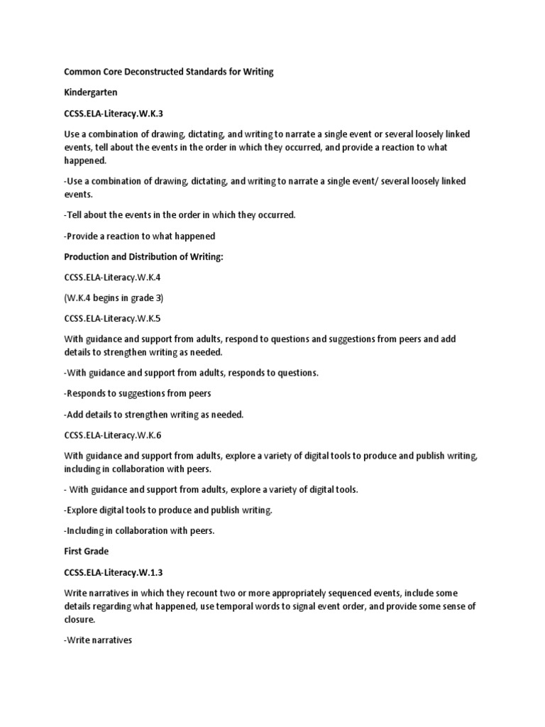 Common Core Writing Standards Overview | PDF | Narrative | Narration