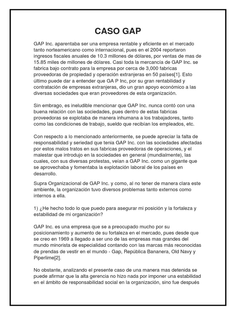 Caso Gap | PDF | Derecho laboral | Sociedad
