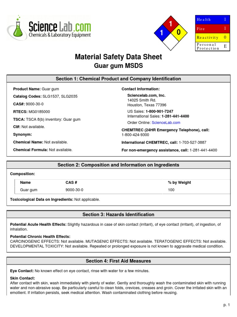 Gellan Gum Msds