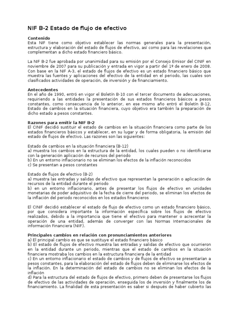 NIF B2 Edo Flujo de Efectivo Completa | PDF | Compartir (Finanzas ...