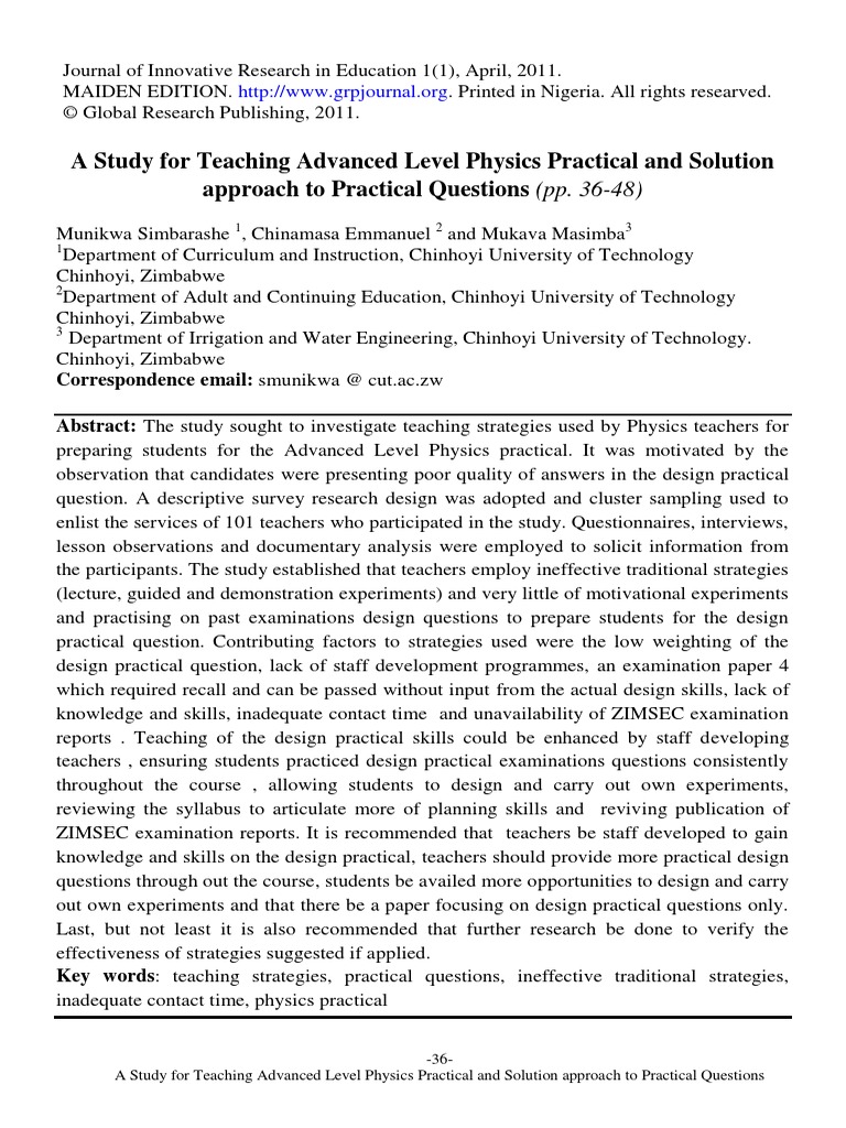 A-2 Design Practicals | PDF | Teachers | Gce Advanced Level (United ...