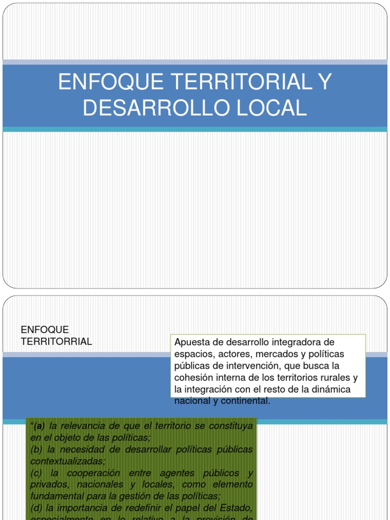 Enfoque Territorial y Desarrollo Local | PDF | Imagen | Sociedad