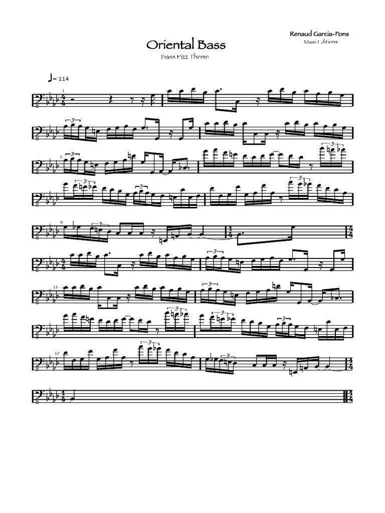 Oriental Bass Pizz Bass Theme PDF | PDF