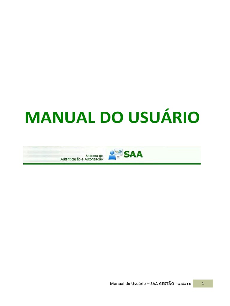 Manual SAA-WEB 05-08 PDF | PDF | Autenticação | E-mail