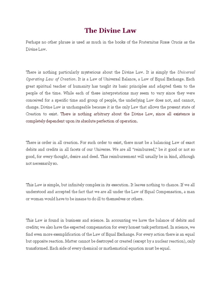 The Divine Law | PDF | Adam And Eve | Divinity