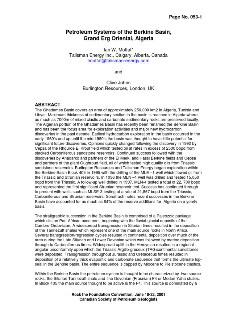 Berkine Basin | PDF | Petroleum Geology | Petroleum