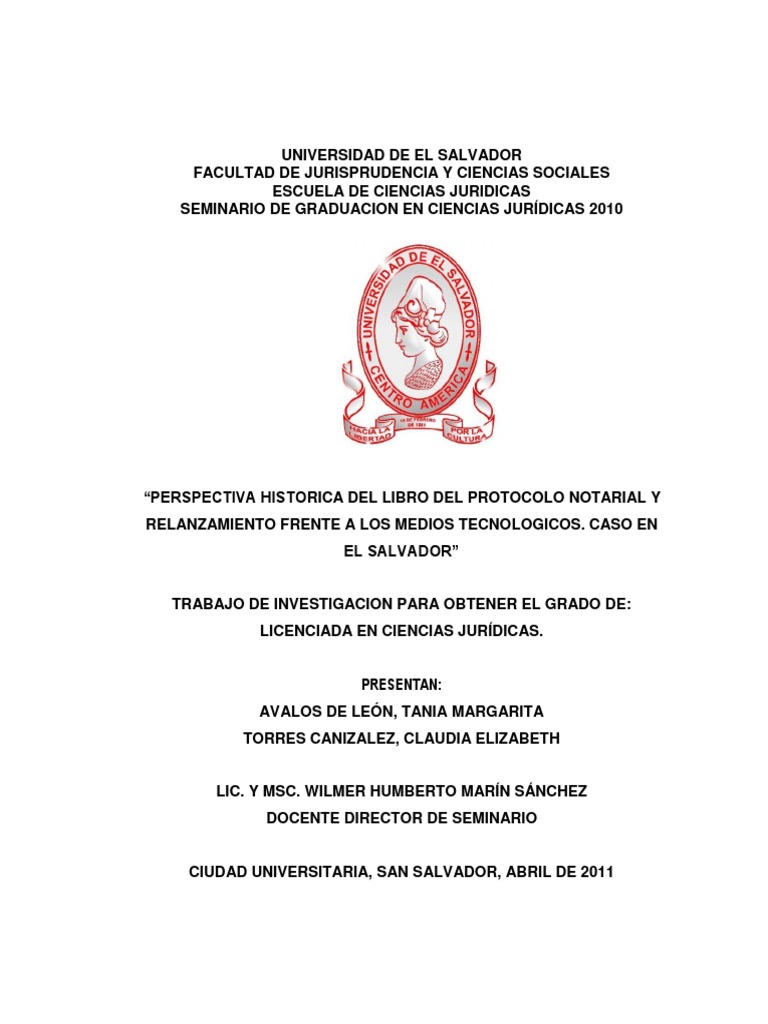 Perspectiva Histórica Del Libro de Protocolo Notarial y Su ...