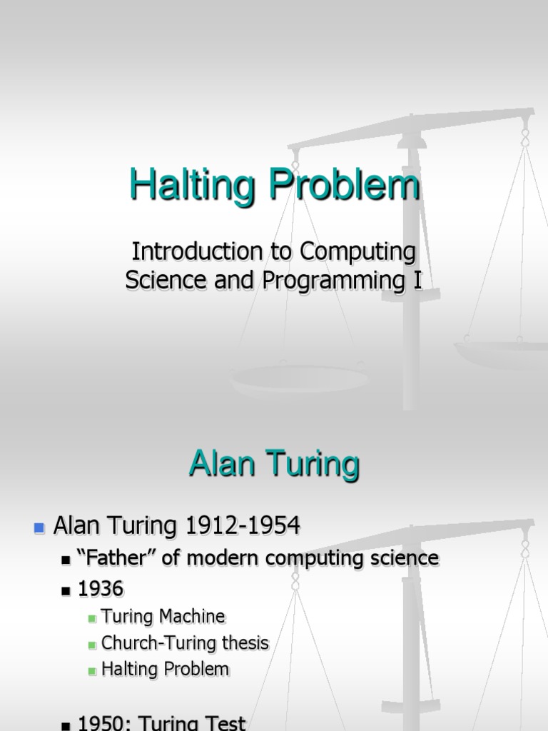 Halting Problem & Turing Machine | PDF | Cognitive Science ...