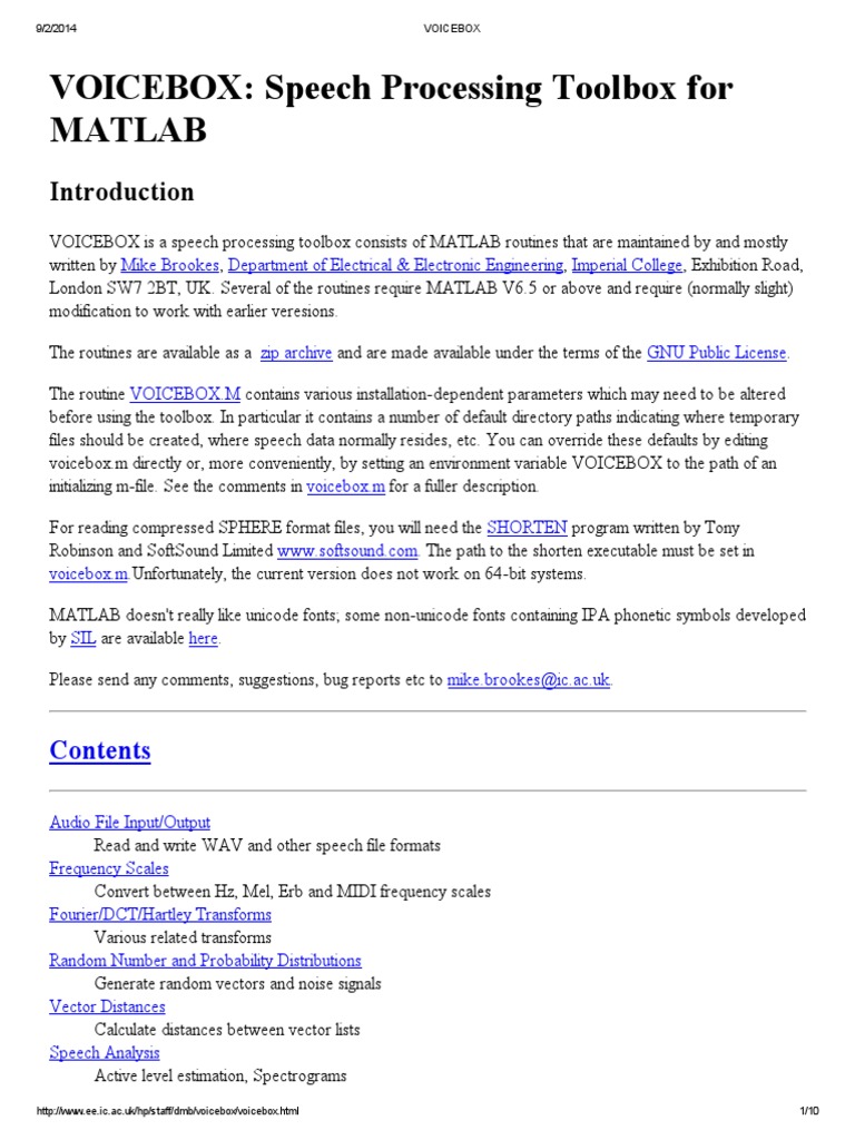 Voicebox | Download Free PDF | Matrix (Mathematics) | Signal ...