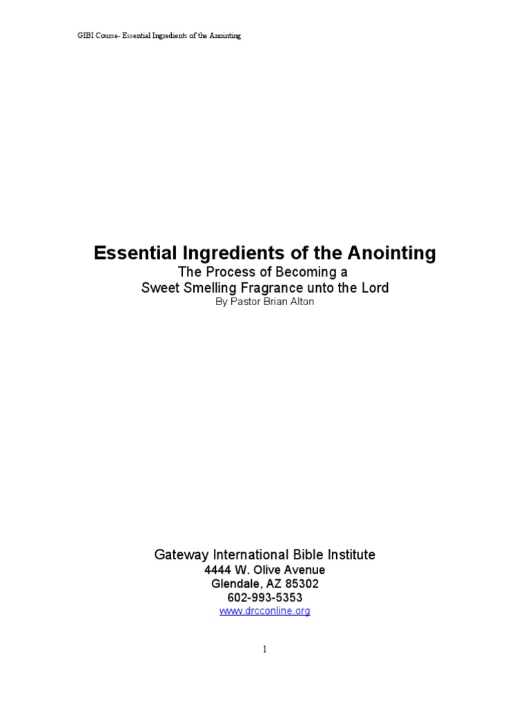 Ingredients of The Anointing | PDF | Anointing | Aaron