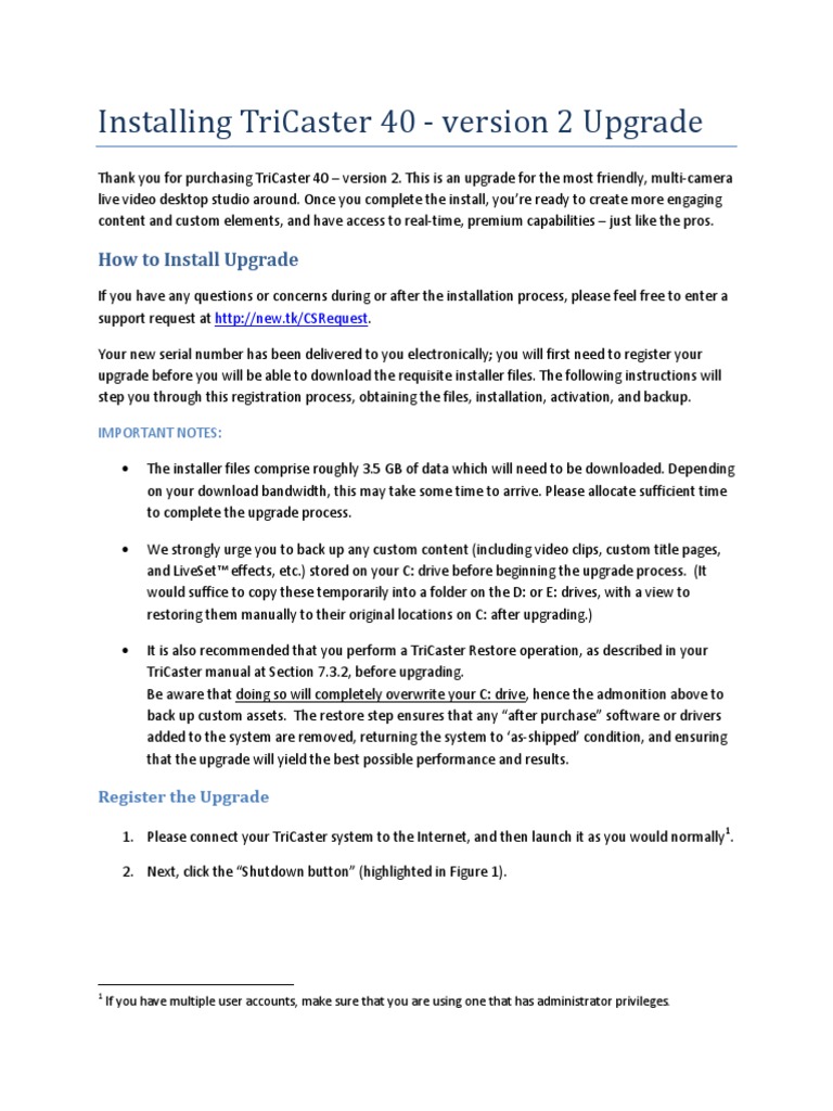 Installing TriCaster 40 PDF | PDF | Installation (Computer Programs) | Icon (Computing)