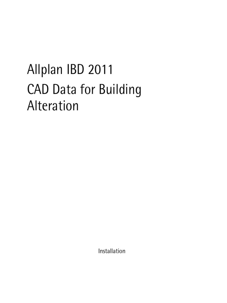 Allplan 2011 Setup Building Alteration CAD Data PDF | PDF | Installation (Computer Programs ...