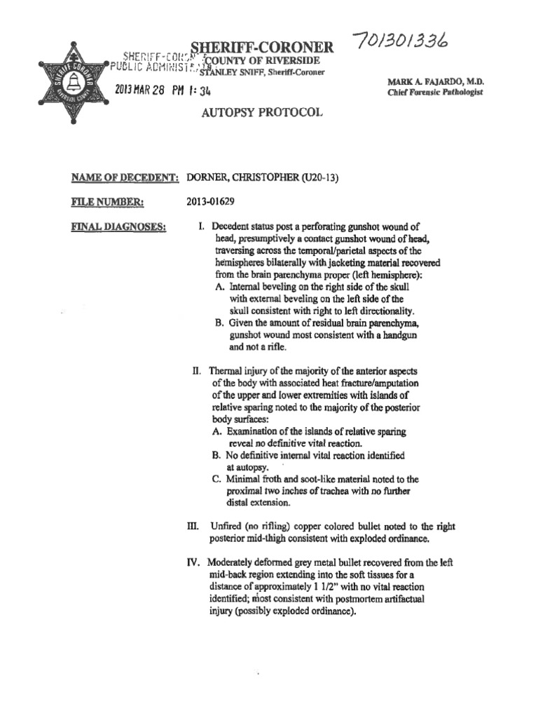 Dorner Autopsy Report | PDF | Foreign Language Studies