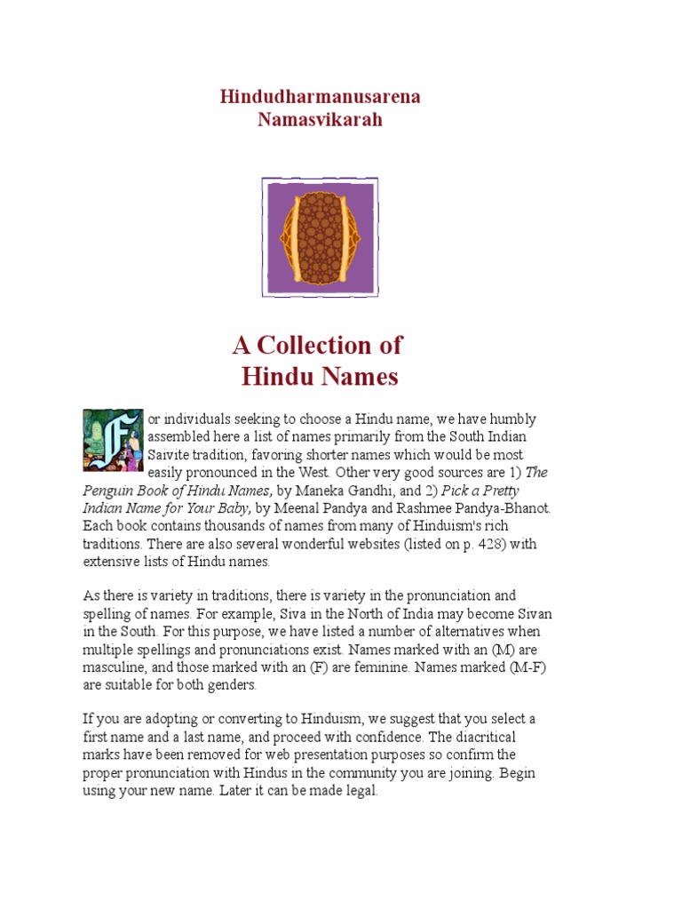 South Indian Hindu Names Collection | PDF | Language Arts & Discipline