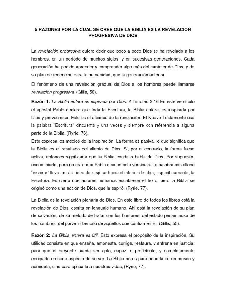 5 Razones Por La Cual Se Cree Que La Biblia Es La Revelación Progresiva ...