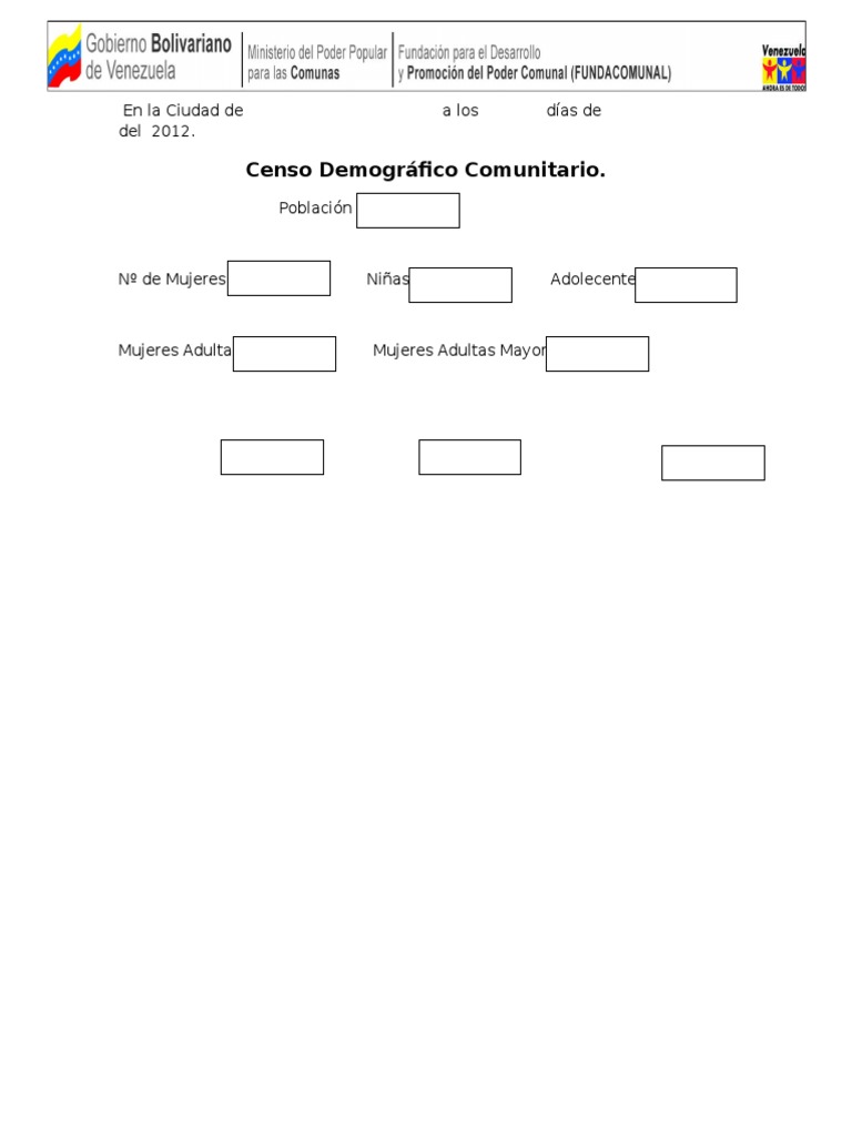 Censo Demografico Comunitario | PDF