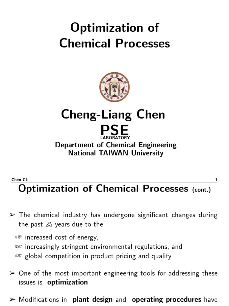 Chemical Process Optimization Techniques | PDF | Mathematical ...