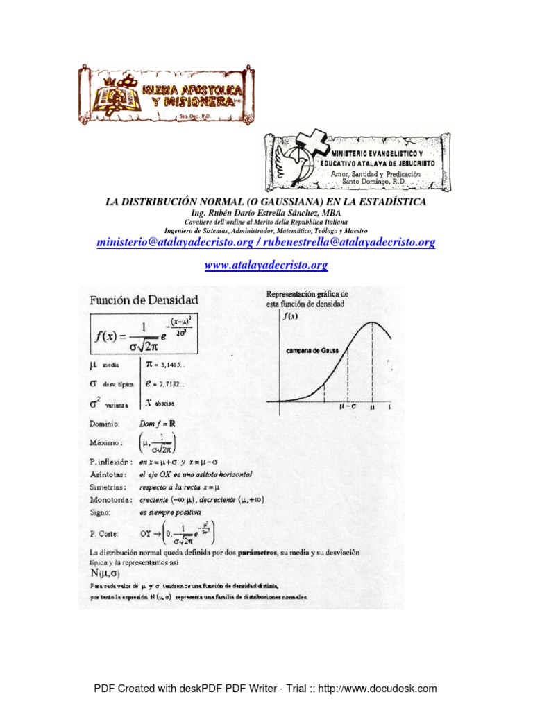 La Distribución Normal PDF | PDF | Integral | Función de densidad de ...