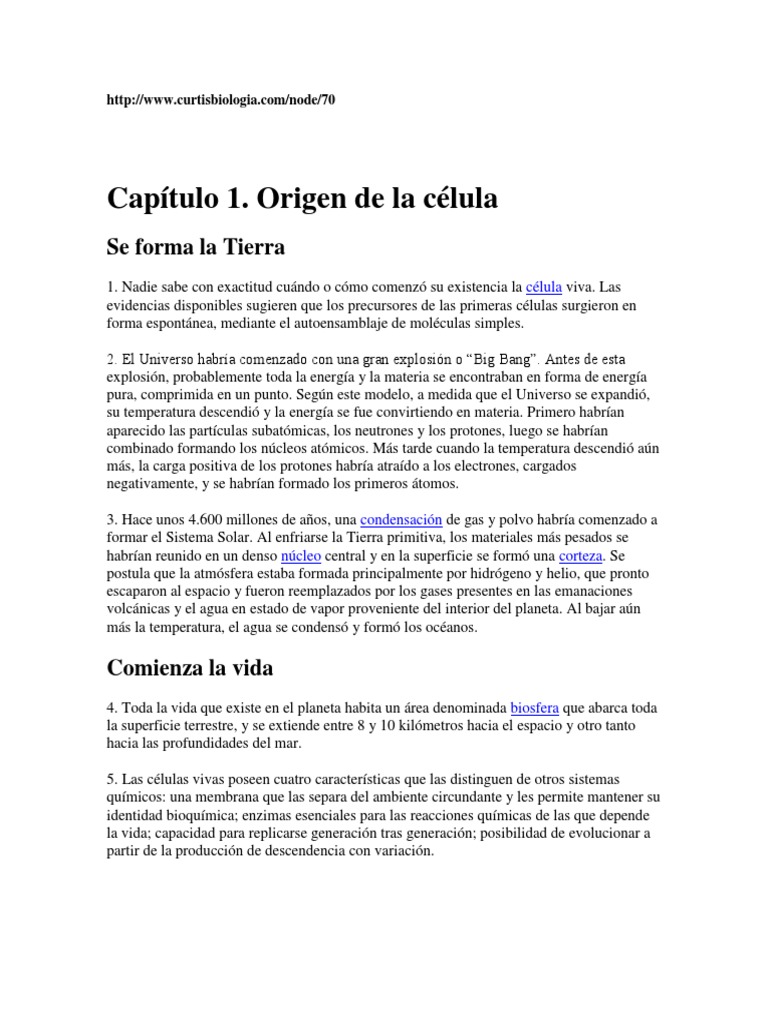 El Origen de La Celula PDF | PDF | Procariota | Organismos