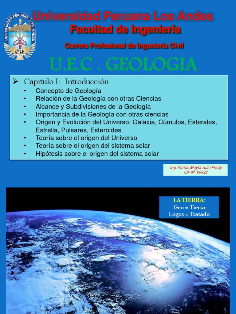 GEOLOGIA - Clase I La Tierra y El Universo | PDF | Geología | Universo