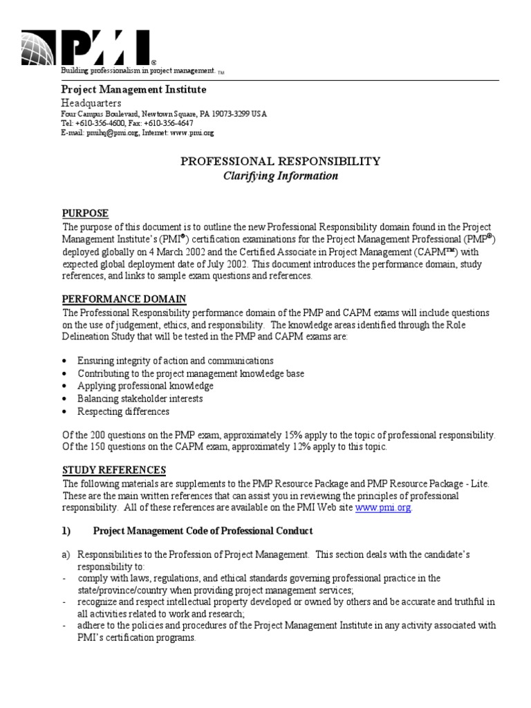 Prof. Resp. Letter From PMI PDF | PDF | Project Management ...