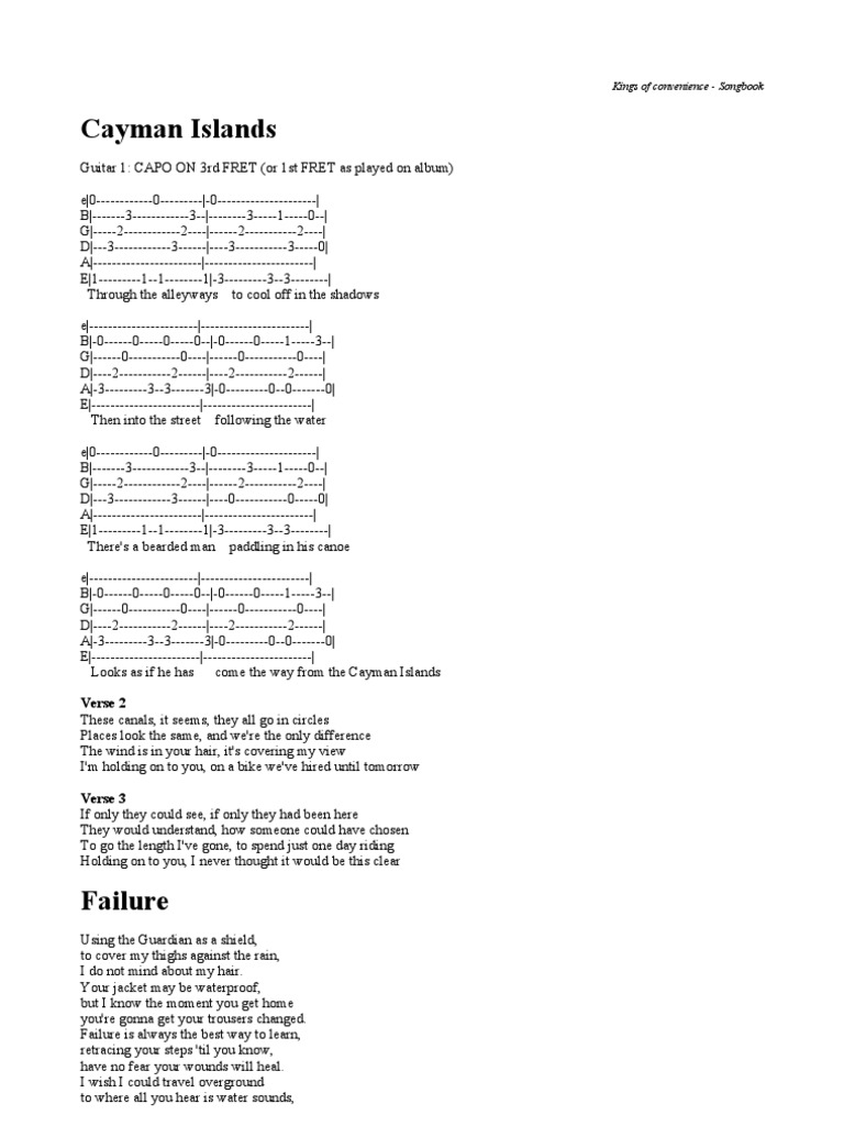 Kings of Convenience - Songbook | PDF | Leisure | Nature