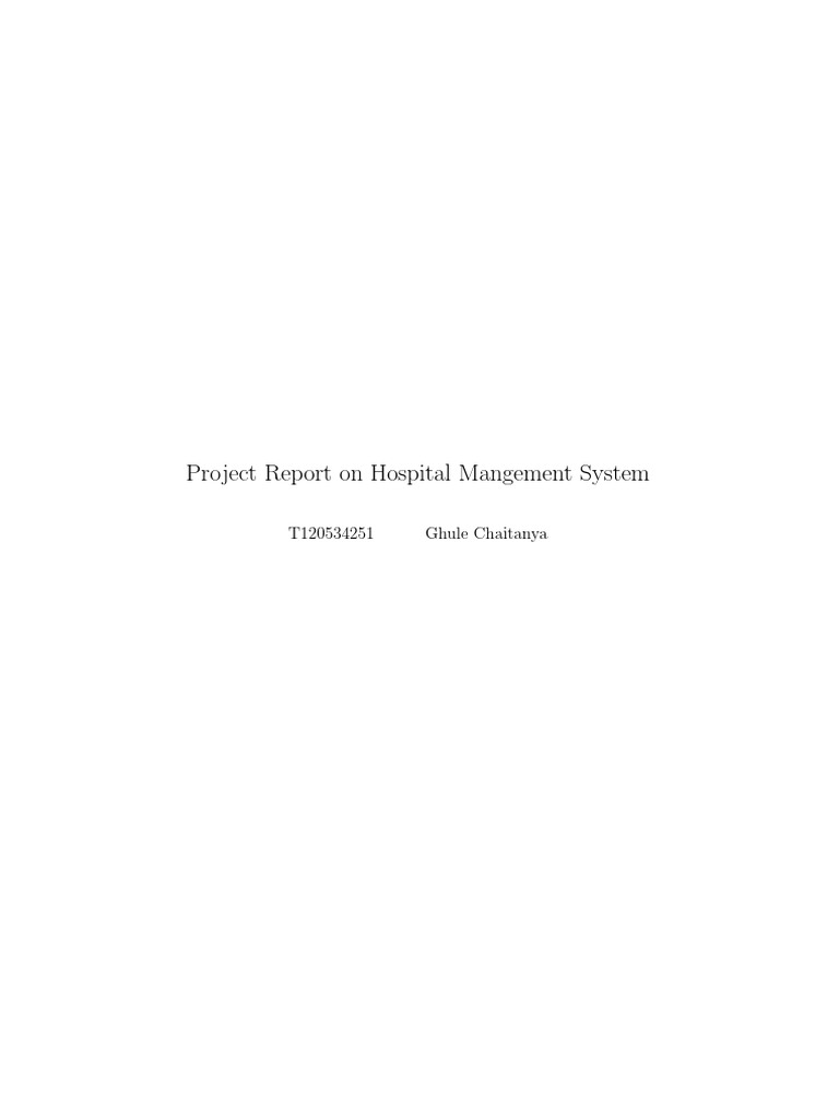 Project Report Hospital | PDF | Software Testing | Software Development ...