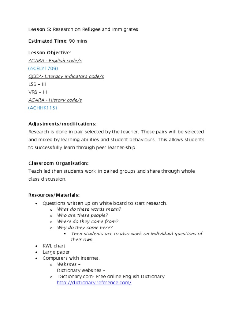 Lesson 5 | PDF | Refugee | Teaching