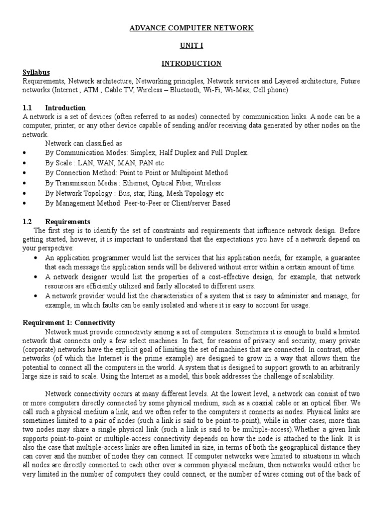Acn - Subject Notes | PDF | Wireless Lan | Network Packet