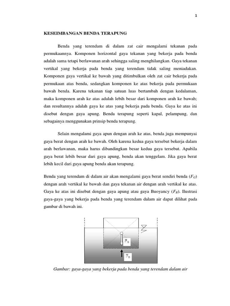 Keseimbangan Benda Terapung | PDF