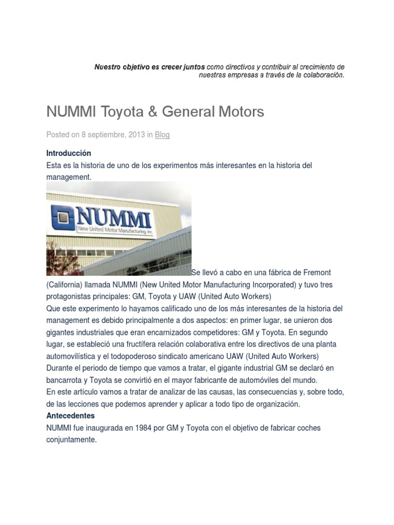 Nummi Toyota | Descargar gratis PDF | Motores generales | Toyota