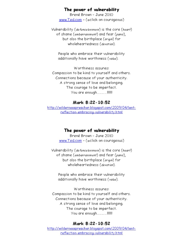 The Power of Vulnerability | PDF