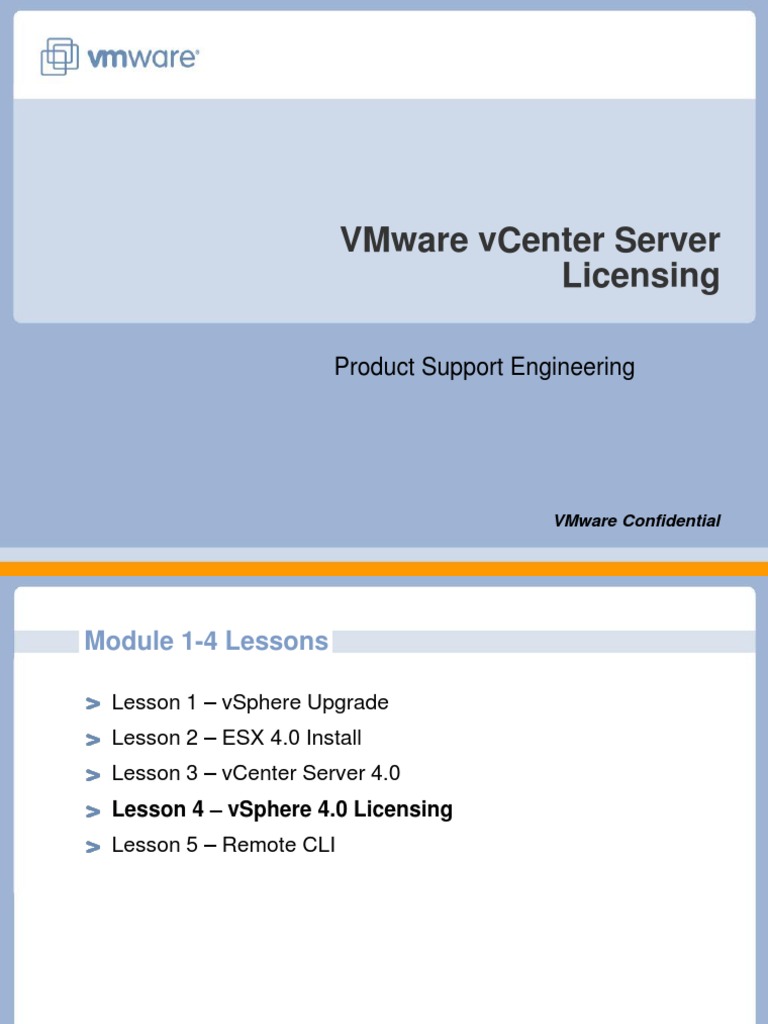 Module 1-4 - Virtual Infrastructure Licensing | PDF | V Mware | System ...