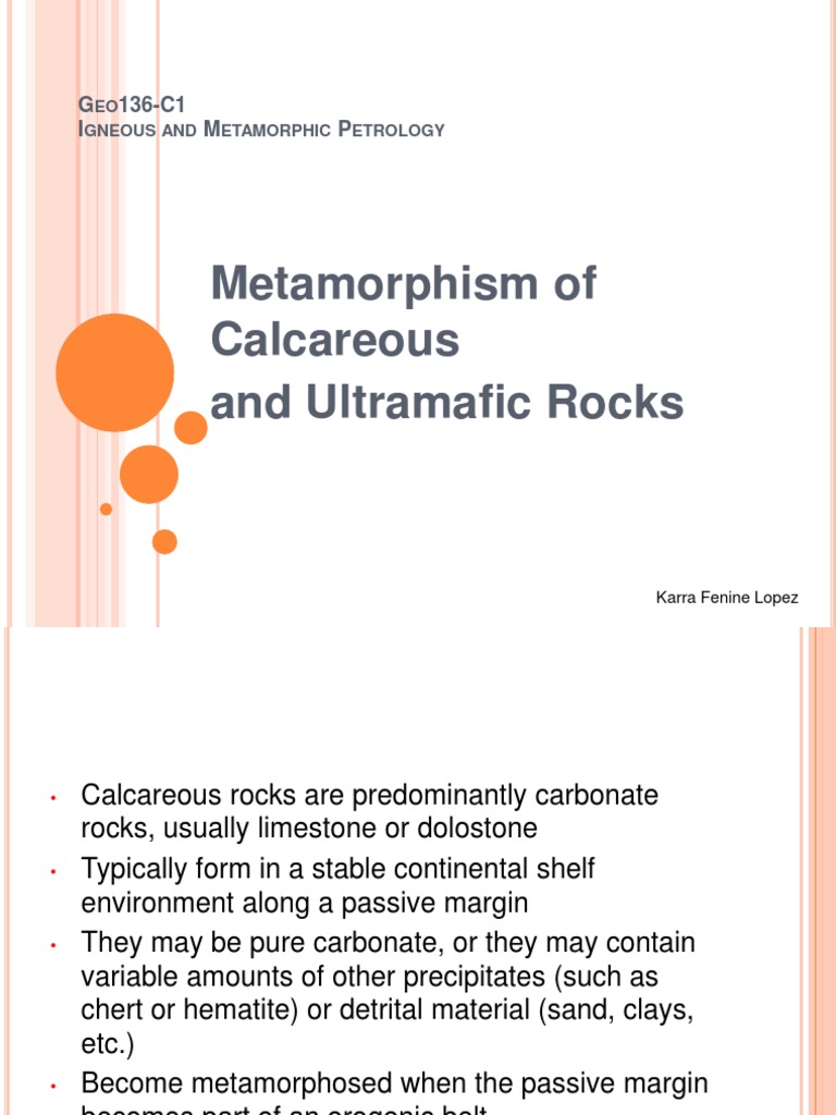 Calcareous and Ultramafic Met | PDF | Rock (Geology) | Natural Materials