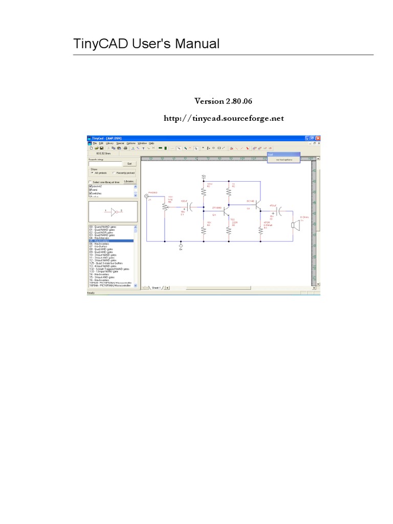 Tinycad Manual PDF | PDF | File Format | Gnu