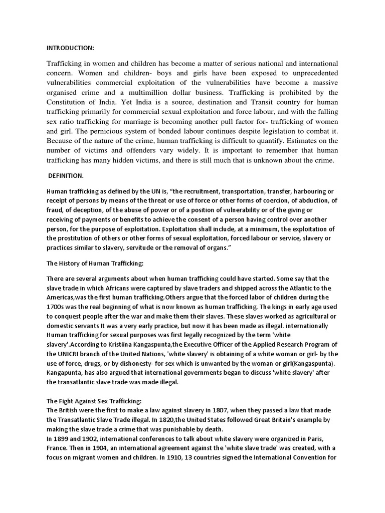 The History of Human Trafficking | PDF | Human Trafficking | Sexual Slavery