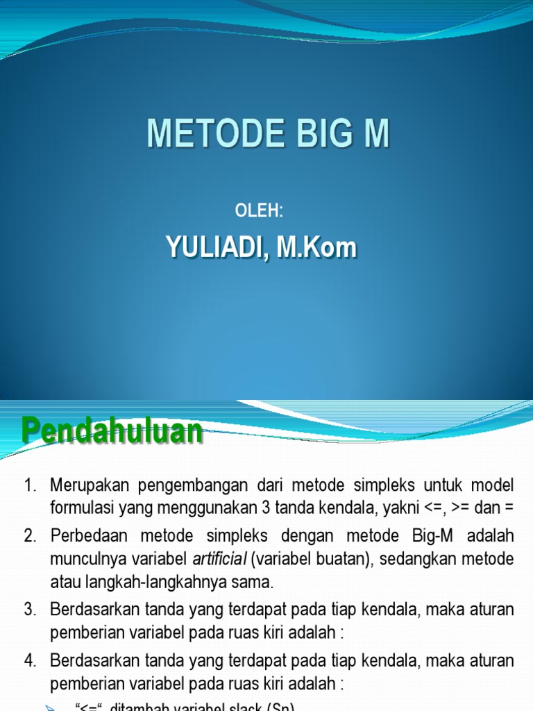 4-Metode Big M | PDF