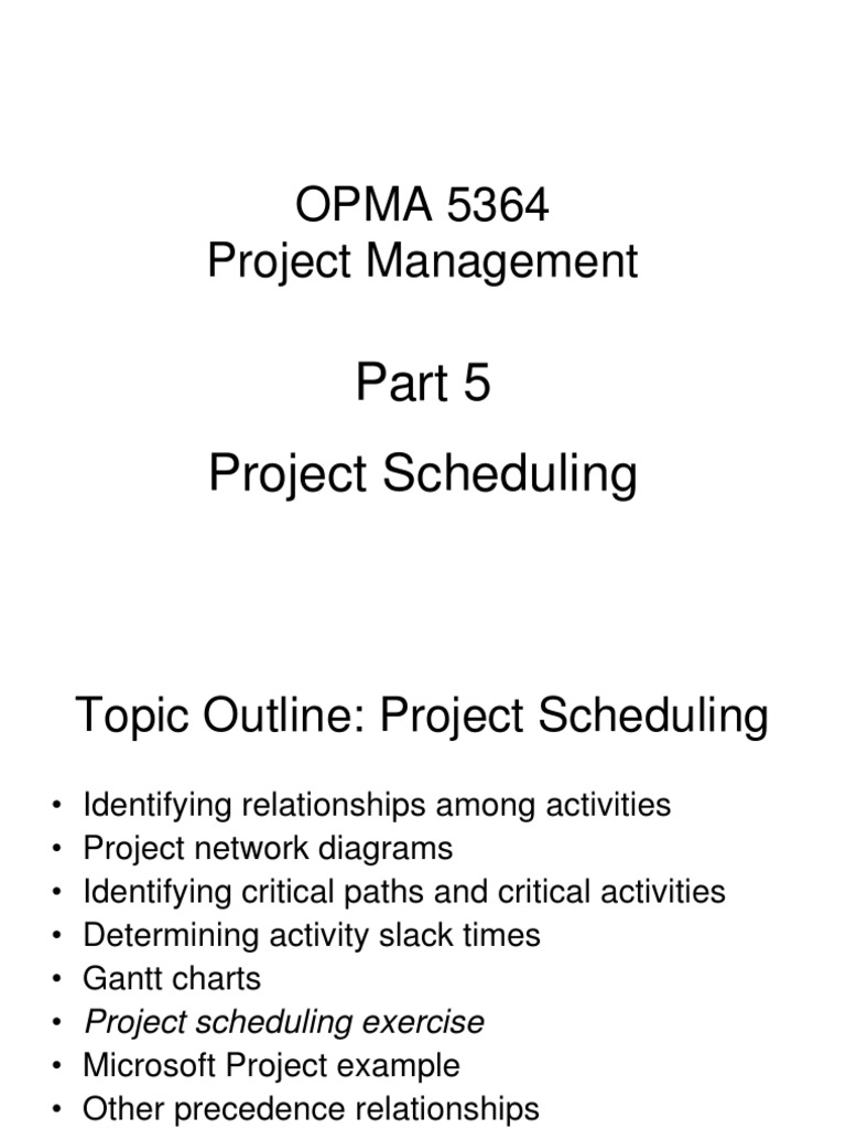 OPMA 5364 Part 5 | PDF | Scheduling (Production Processes) | Product ...