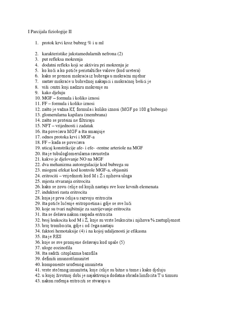 Bubreg Fiziologija | PDF