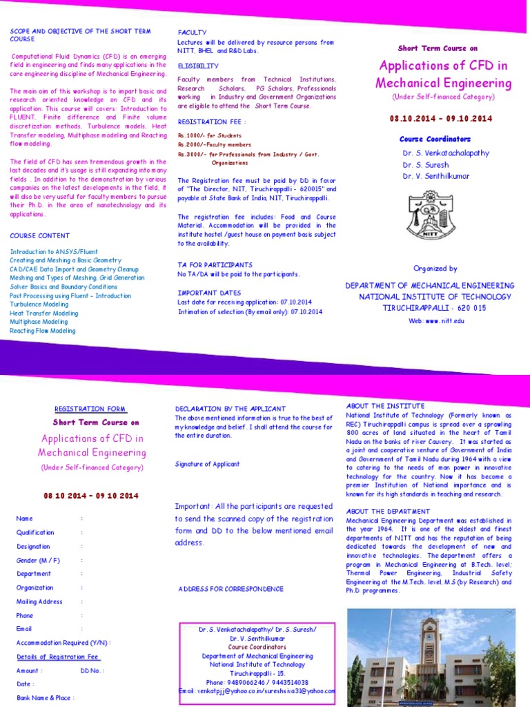 CFD - Workshop Brochure | PDF | Computational Fluid Dynamics | Science ...