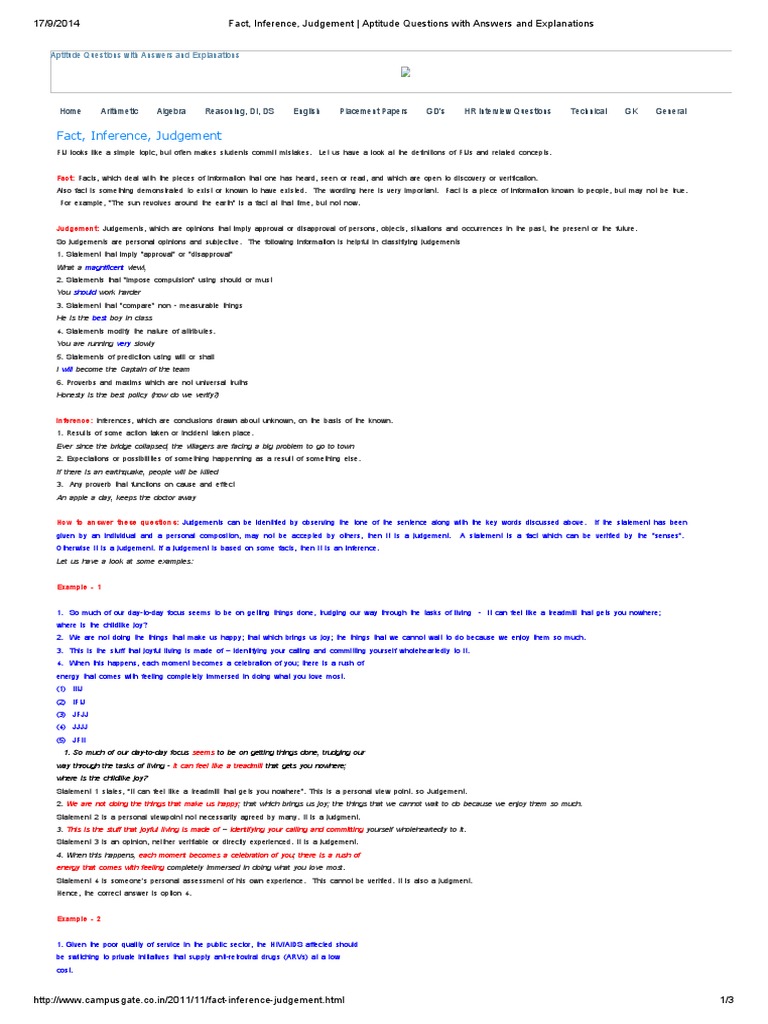 Understanding the Distinction Between Fact, Inference and Judgement ...