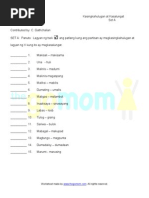 Worksheet Pangatnig | PDF