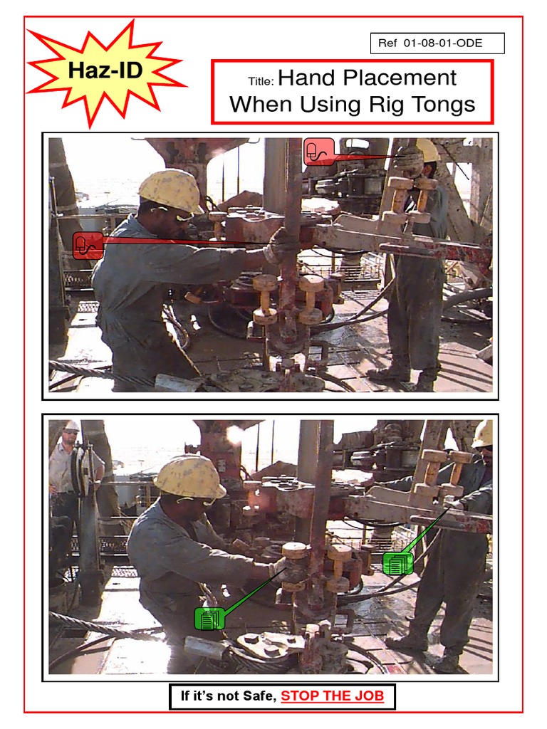 Haz-ID: Hand Placement When Using Rig Tongs | PDF