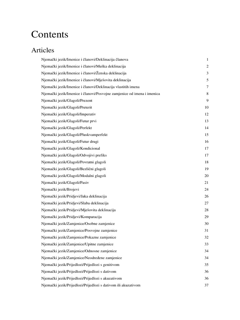 Gramatika Njemacki Jezik | PDF