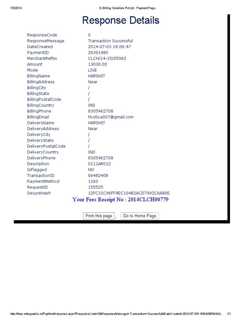 Harshit Print Portal Payment Receipt | PDF
