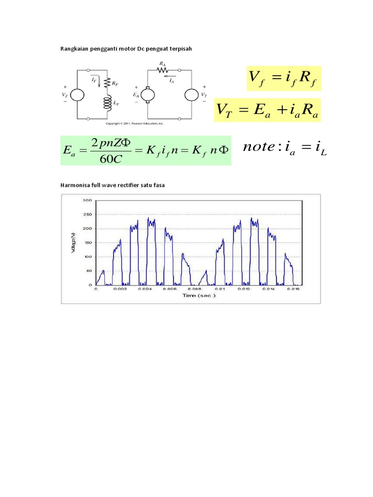 Rangkaian Pengganti Motor DC Penguat Terpisah | PDF