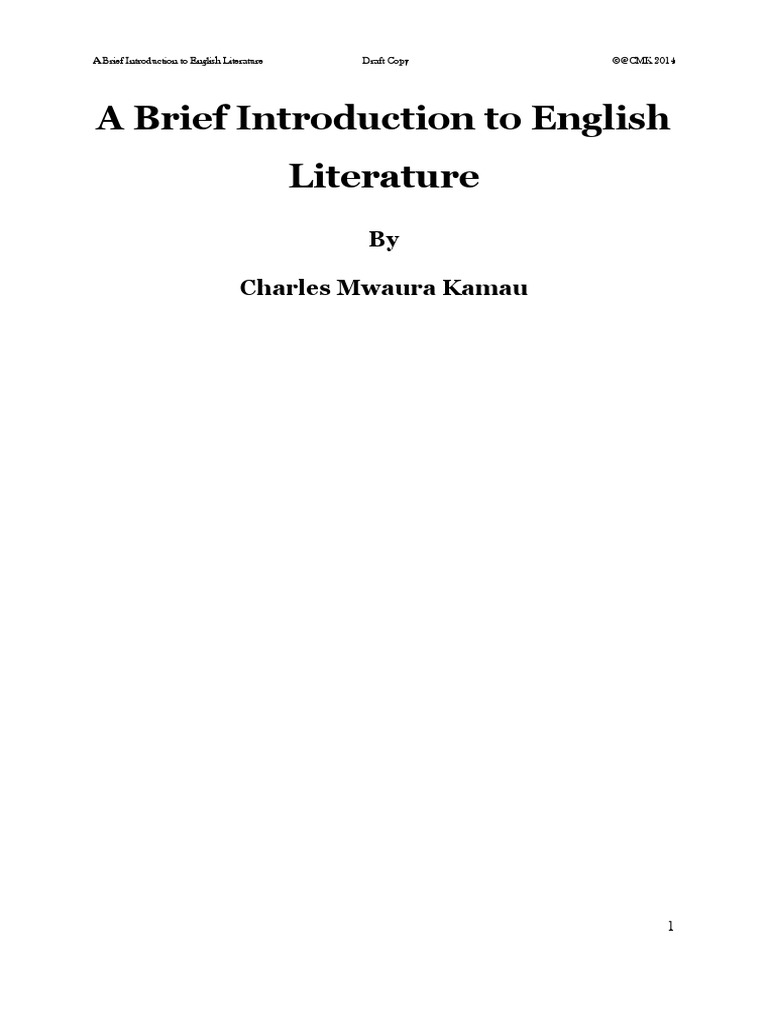 A Brief Introduction To English Literature | PDF | Plot (Narrative ...