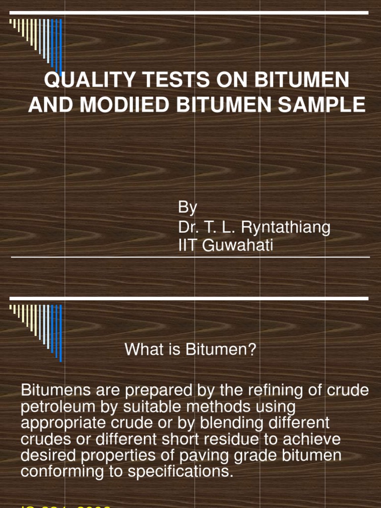 Quality of Bitumen & Modified Bitumen | Download Free PDF | Viscosity ...