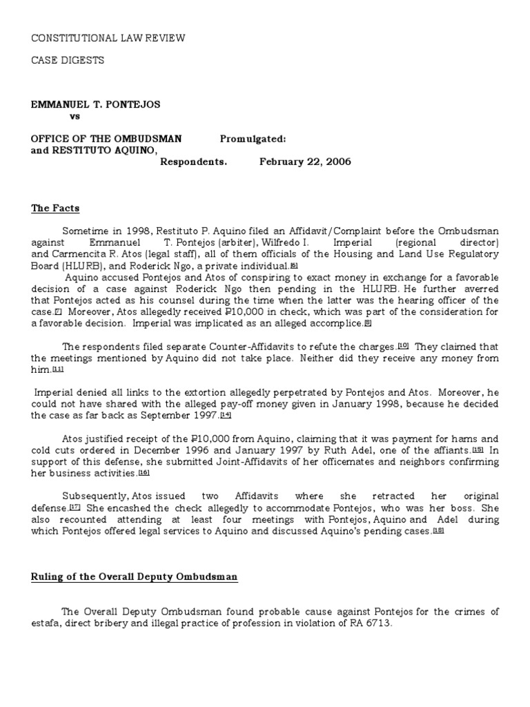 Digests Cases | PDF | Public Law | Government